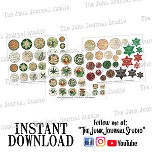 MEGA PACK - Botanical Collage Cluster Kit Series, Add-0n Red, Botanical ...