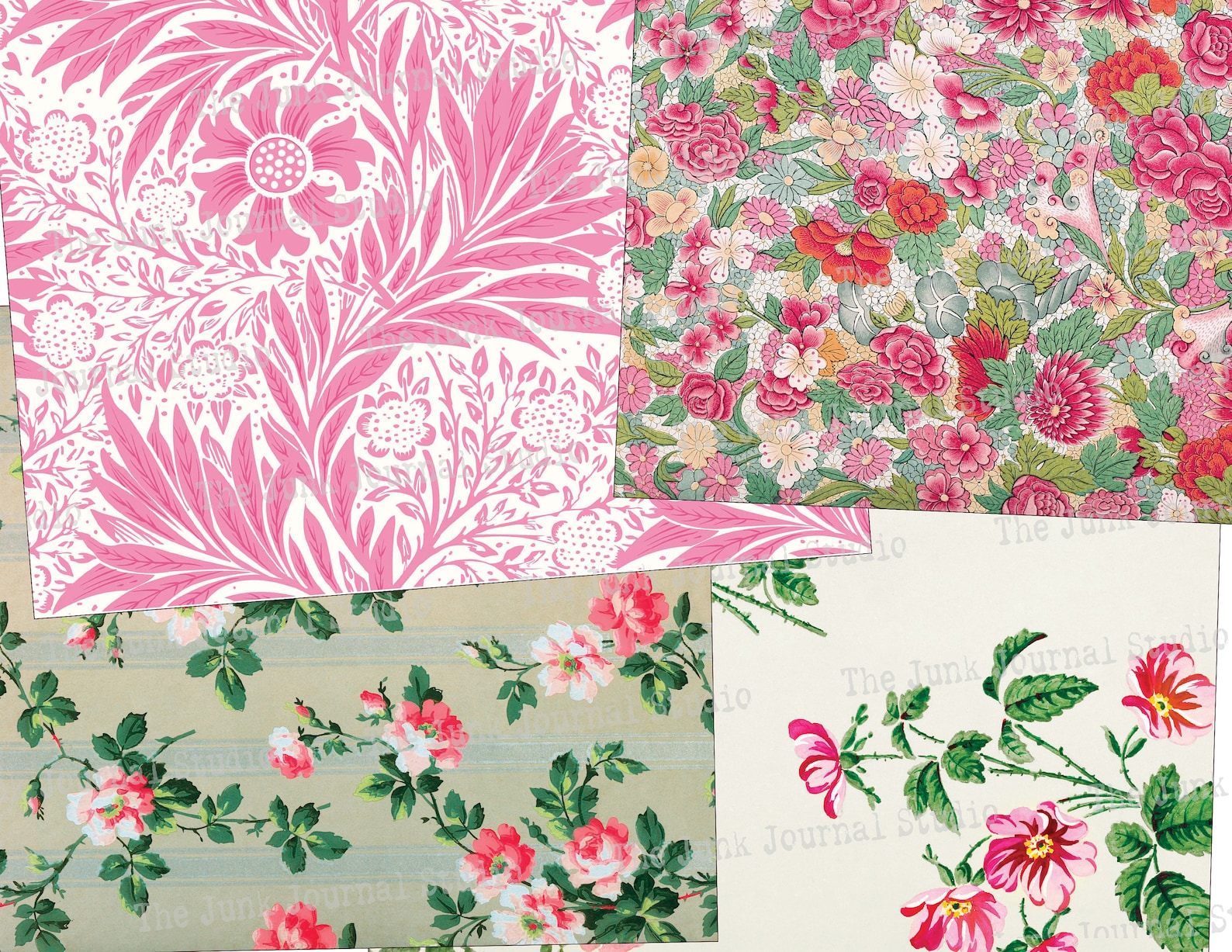 30 Page William Morris Digital Set 3 Pink Vintage Patterns - Etsy