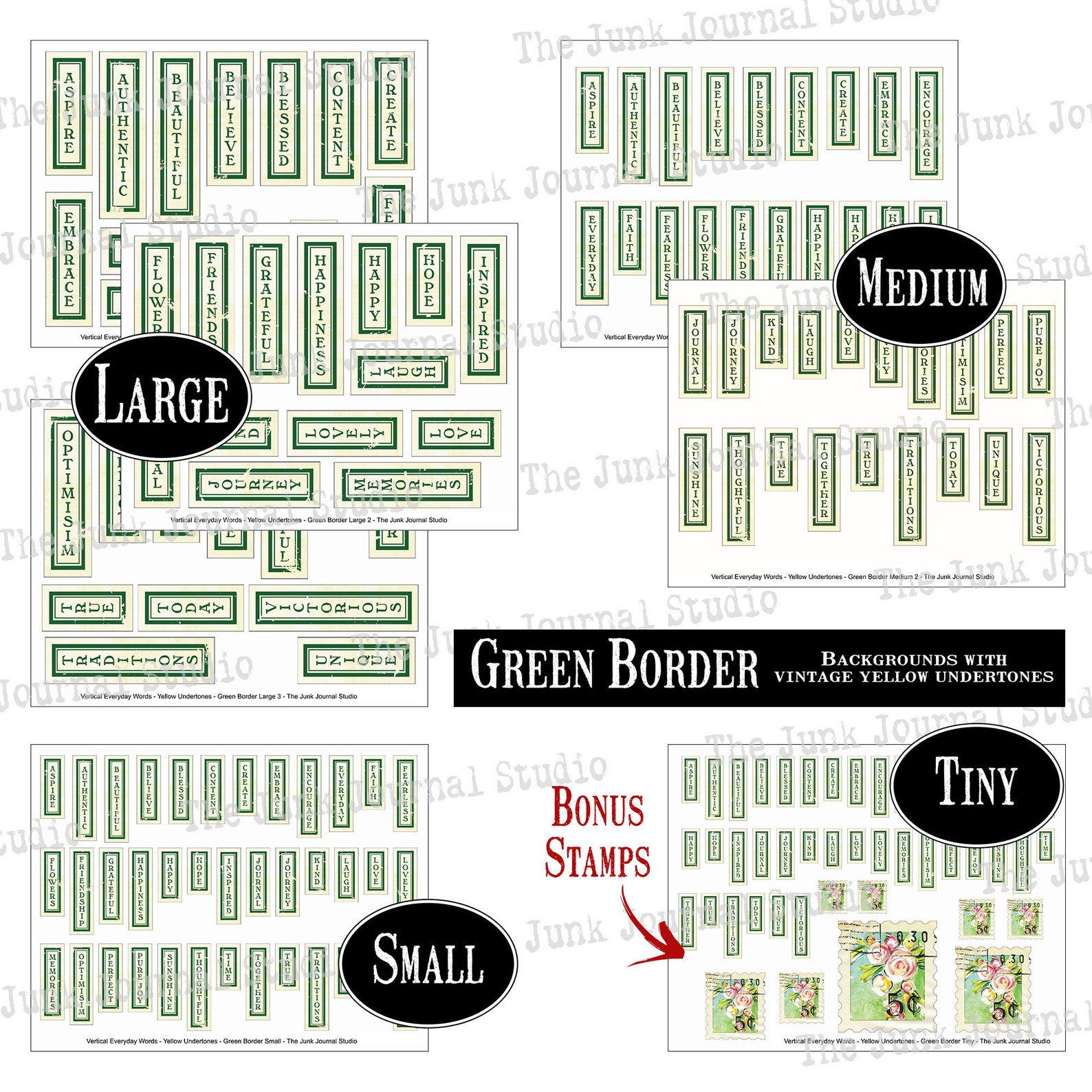 56 PAGE Vertical Everyday Words Digital, SET ONE, Vertical Words ...