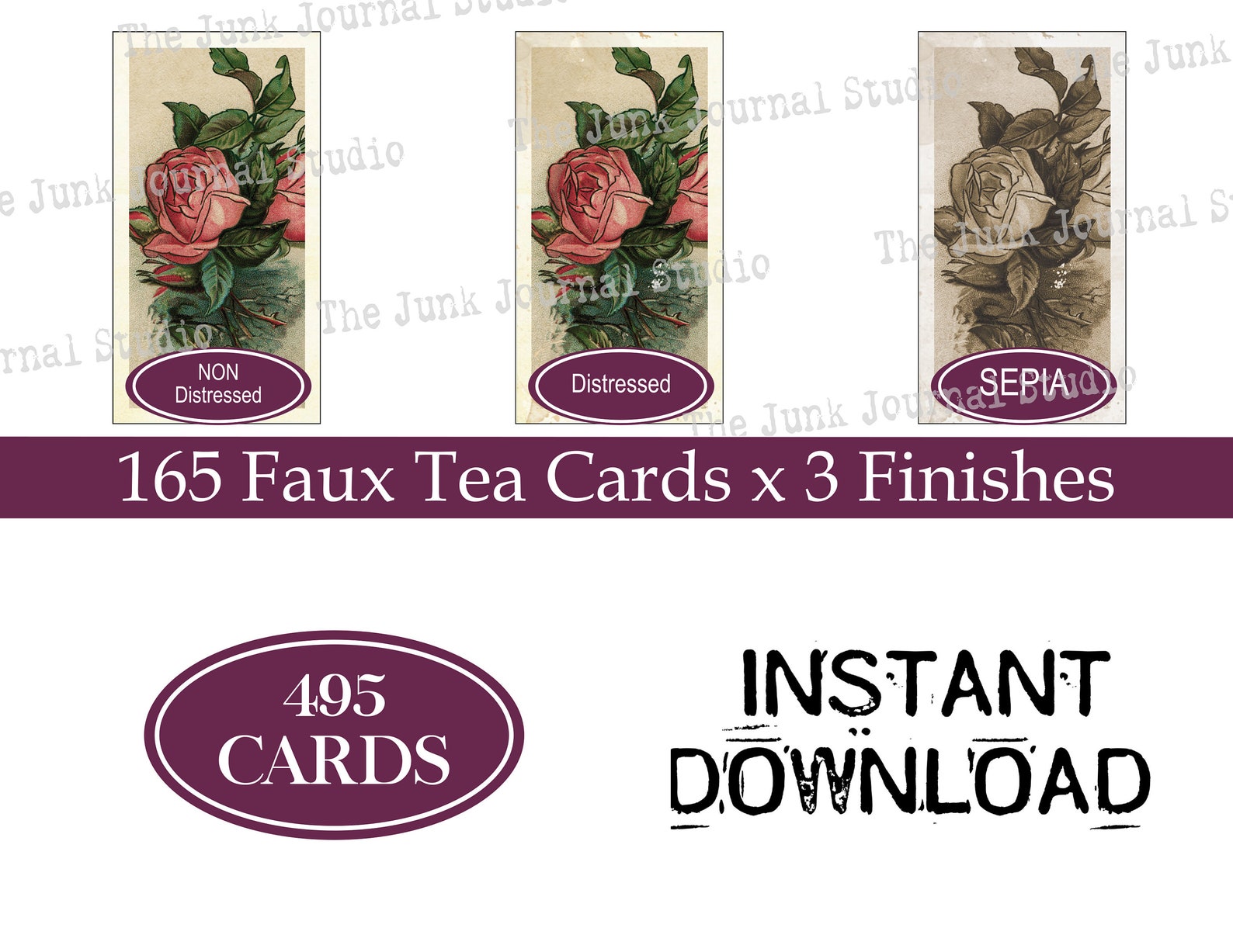 Tea Cards MEGA PACK Faux Tea Cards Digital Tea Cards - Etsy