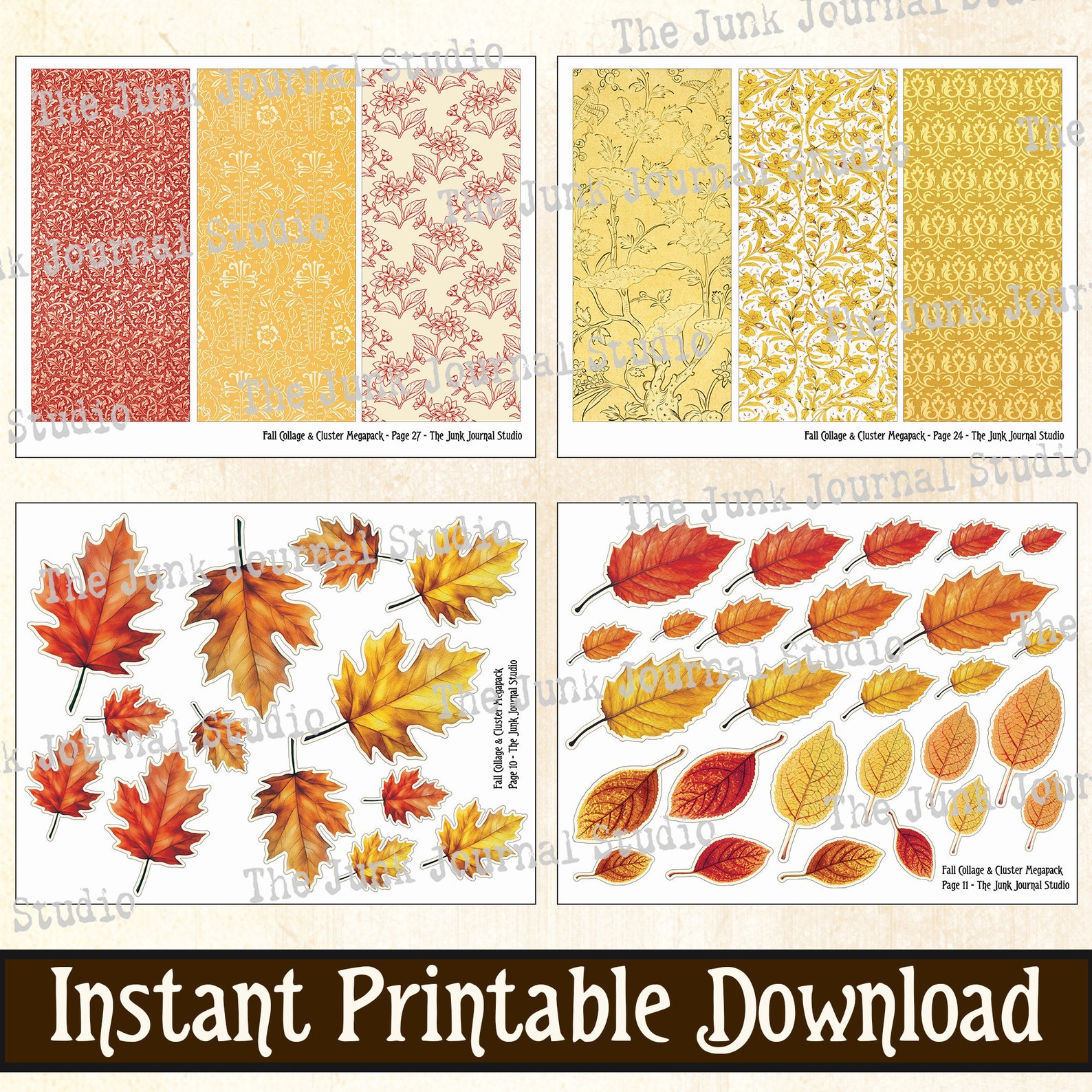MEGA PACK FALL Collage/cluster Digital Kit, Fall Labels, Autumn Collage ...