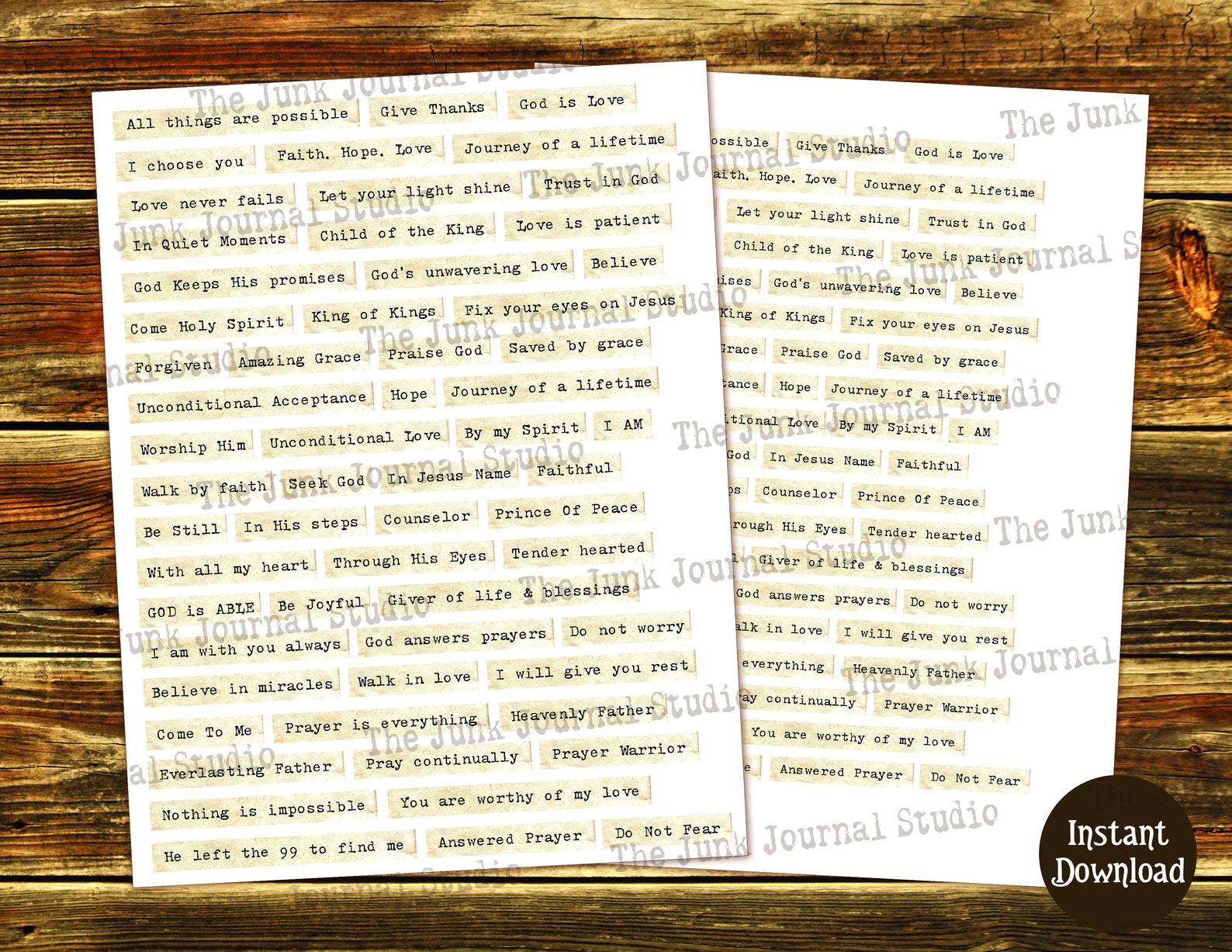 Christian Words and Phrases, Christian Digital Download, Christian ...