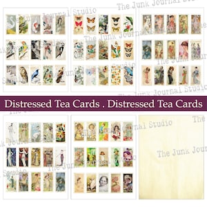 Tea Cards MEGA PACK, Faux Tea Cards, Digital Tea Cards, Vintage Tea ...