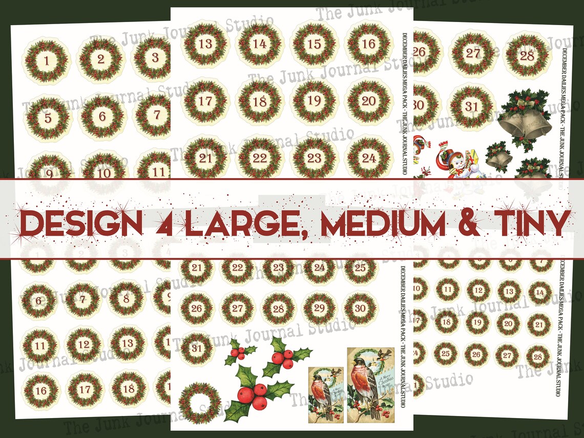 December Daily Mega Pack, December Daily Digital, Christmas Digital Kit ...
