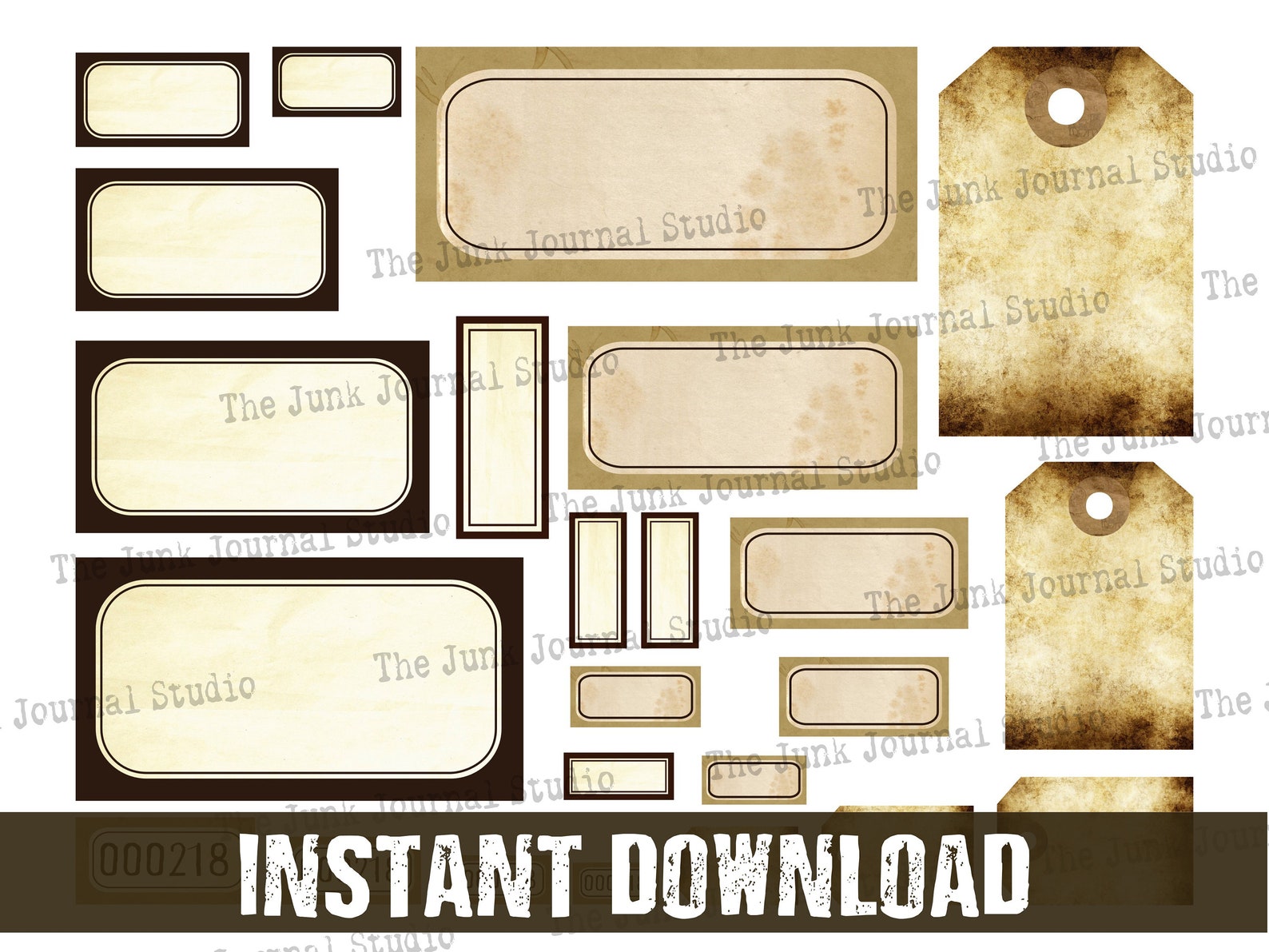 Distressed Numbers, Labels, Tickets, Tags, Flashcards, Ephemera, Junk ...