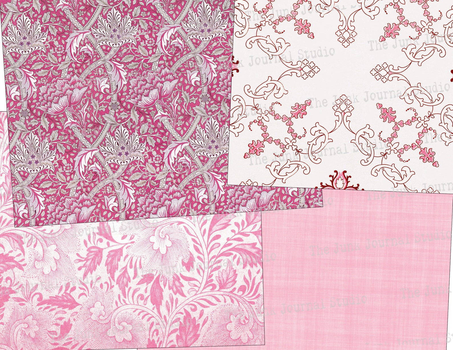 30 Page William Morris Digital Set 3 Pink Vintage Patterns - Etsy