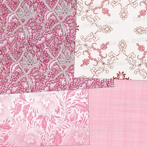 30 Page William Morris Digital Set 3 Pink, Vintage Patterns Digital ...
