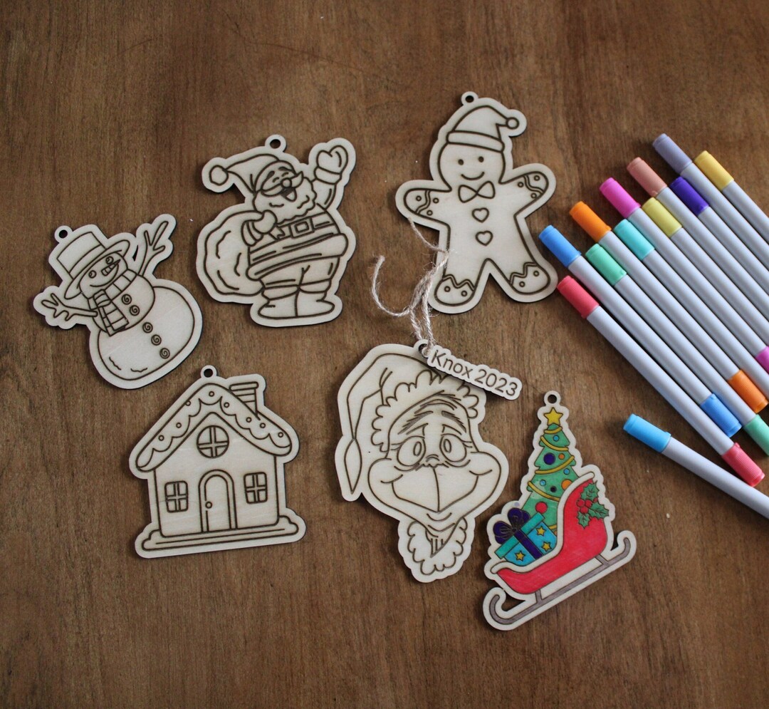 Personalized Kids DIY Paintable Christmas Ornament, Color, Holiday ...