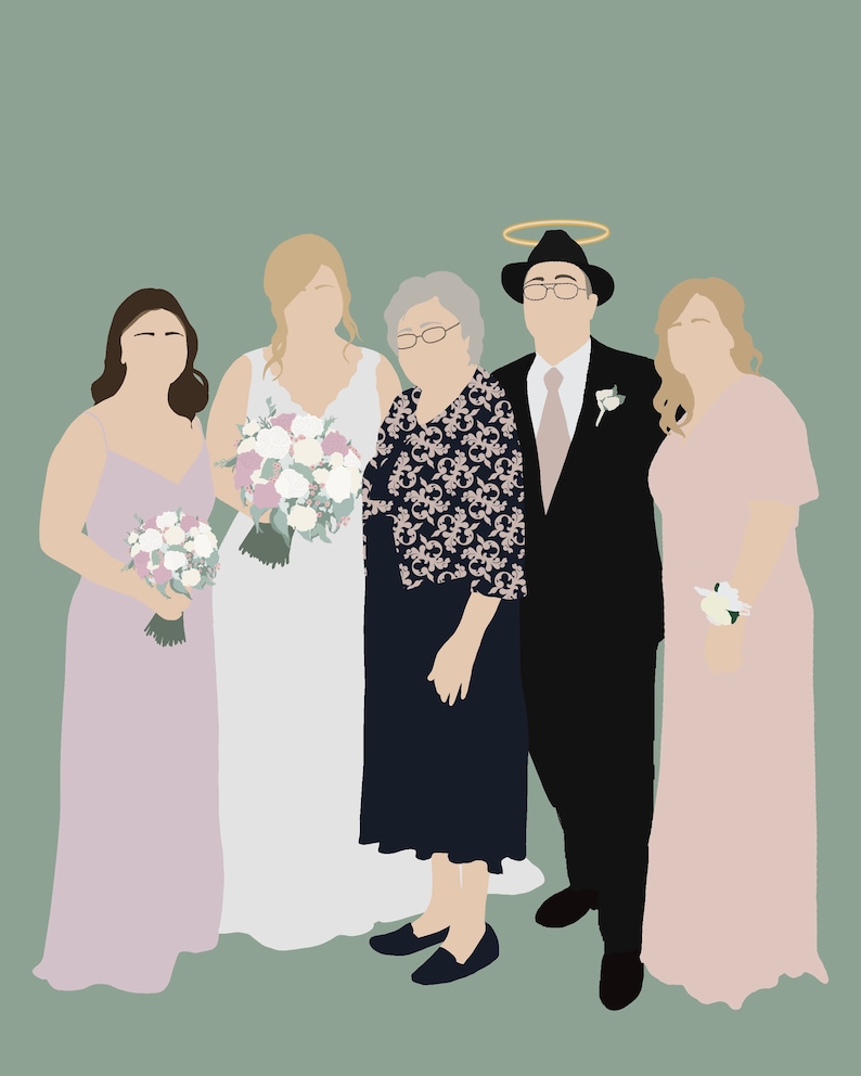 Loved One Digital Portrait Minimal Faceless Family Loss - Etsy