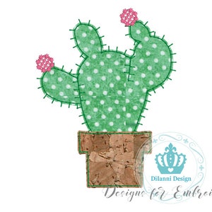 Cactus Applique Design Machine Embroidery Digital File Instant Download ...