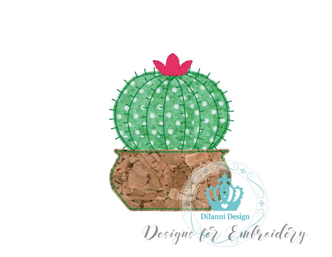 Cactus Applique Design Machine Embroidery Digital File Instant Download ...
