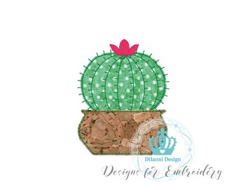 Cactus Applique Design Machine Embroidery Digital File Instant Download ...