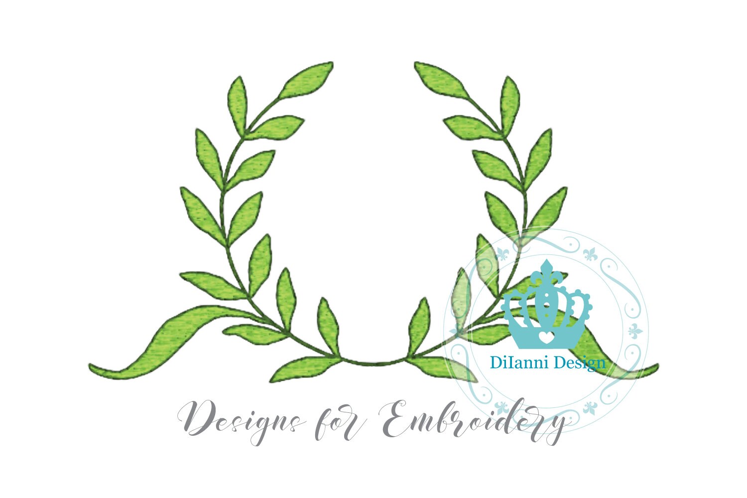 Laurel Wreath Crest Monogram Frame Design Machine Embroidery Digital ...