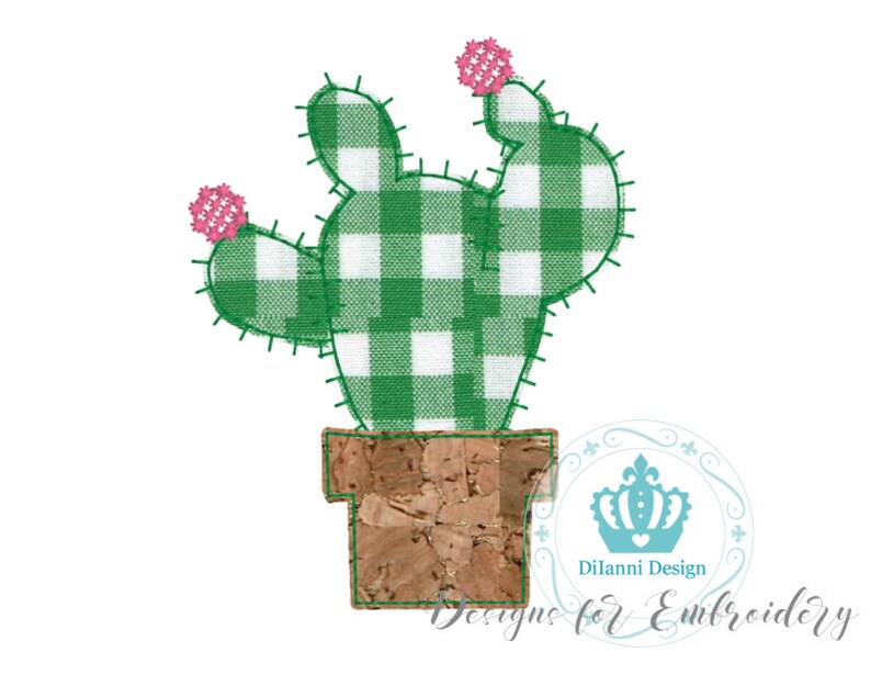 Cactus Applique Design Machine Embroidery Digital File Instant Download ...