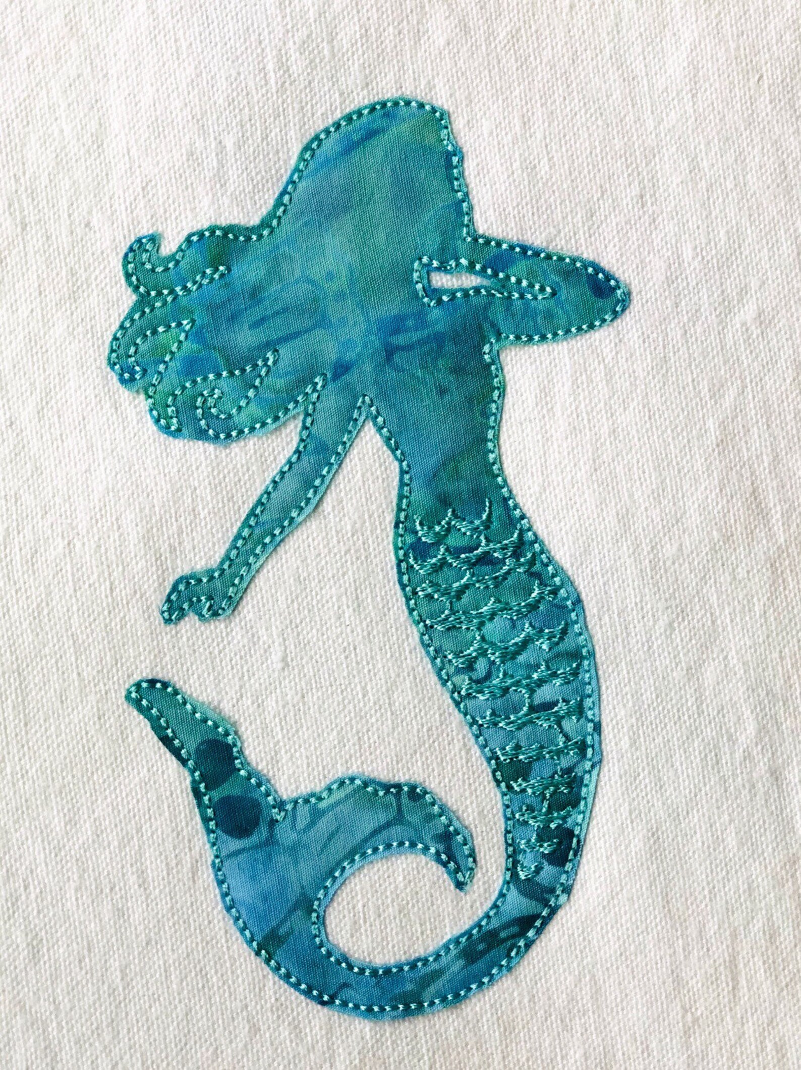 Mermaid Applique Design Machine Embroidery Digital File Instant ...