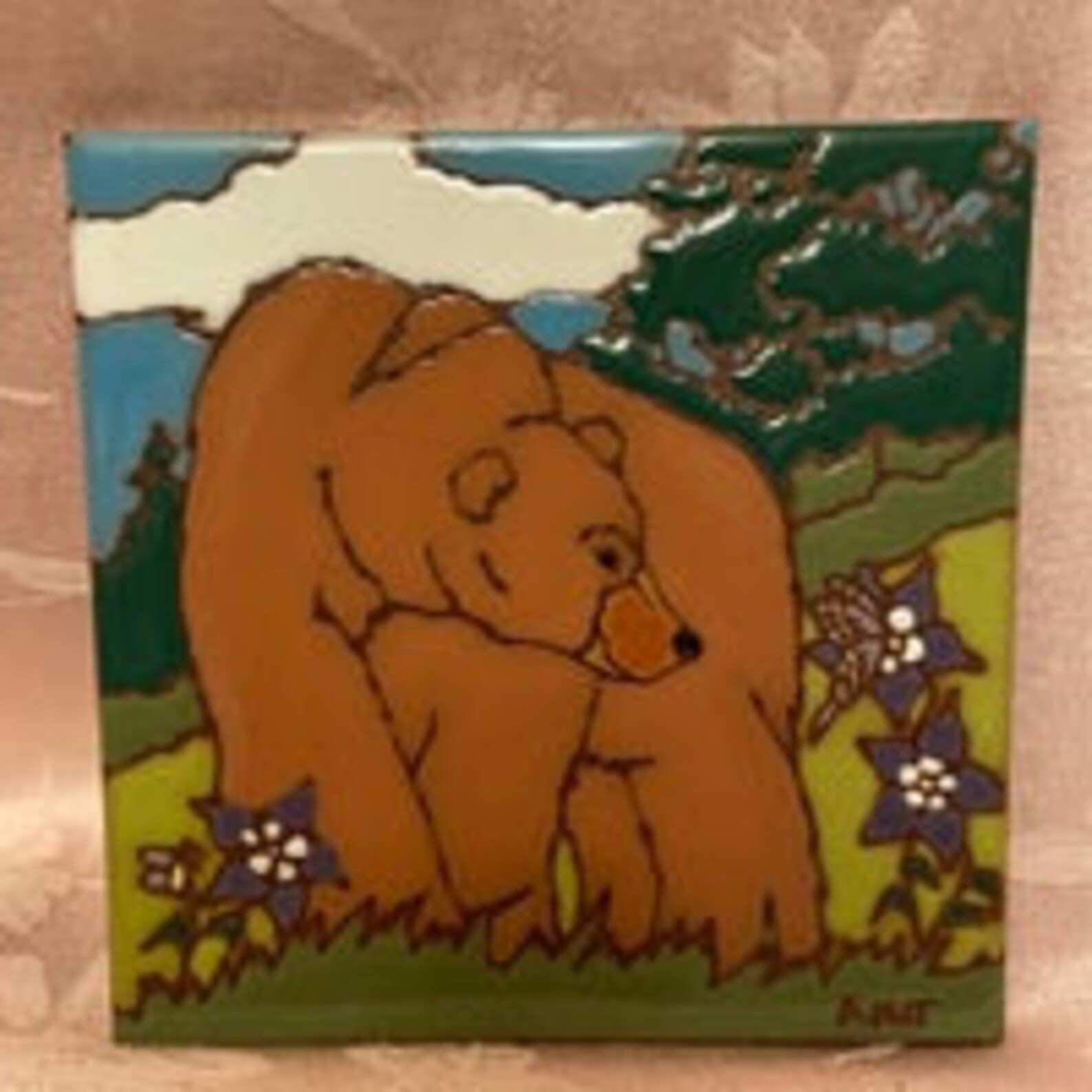 Earthtones Decorative TILE GRIZZLY BEAR - Etsy