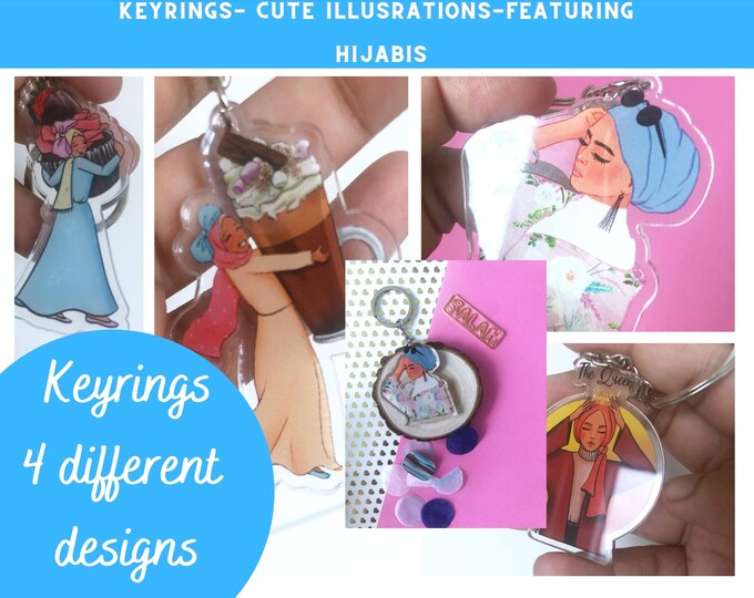 Cute hijabi illustrations mugs stickers and by Tassycrafty on Etsy