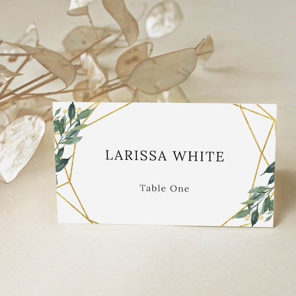 Gold Place Card - Etsy