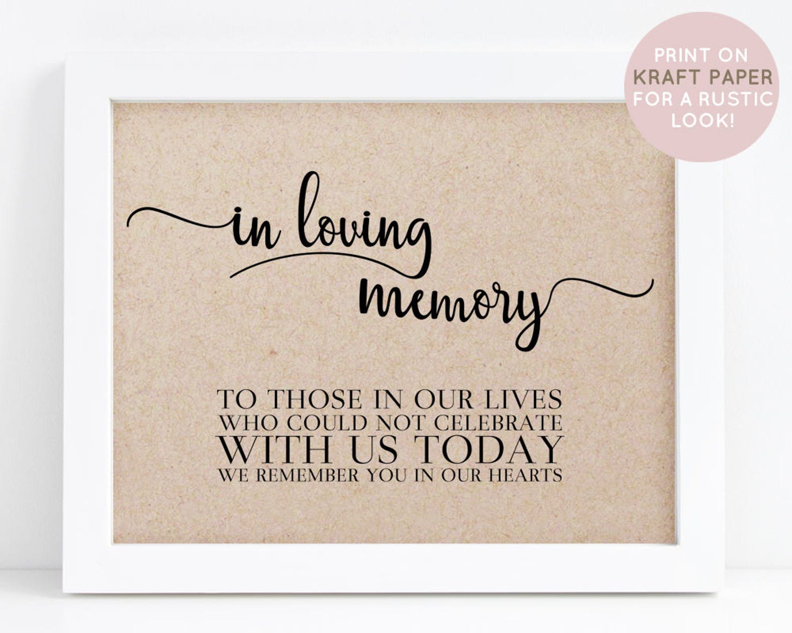 In Loving Memory Printable Memorial Sign Wedding in Memory | Etsy