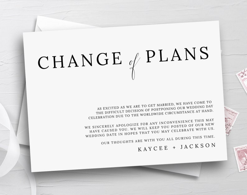 Change of Plans Wedding Invitation TRY BEFORE You BUY - Etsy