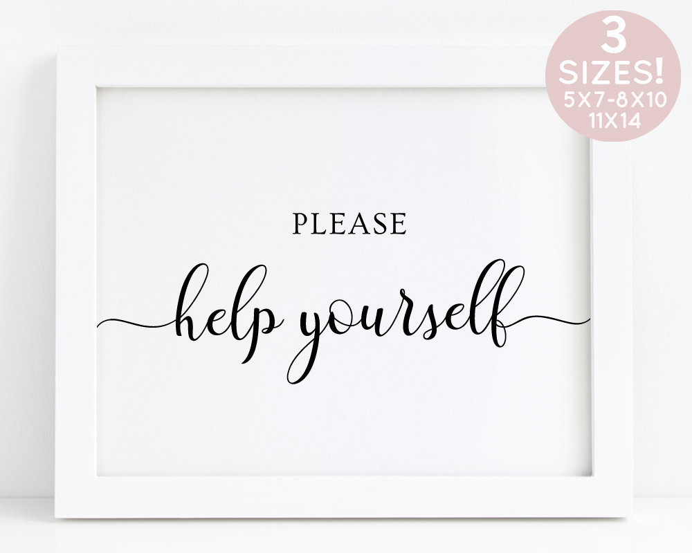 Please Help Yourself Wedding Sign Help Yourself Sign Restroom - Etsy ...
