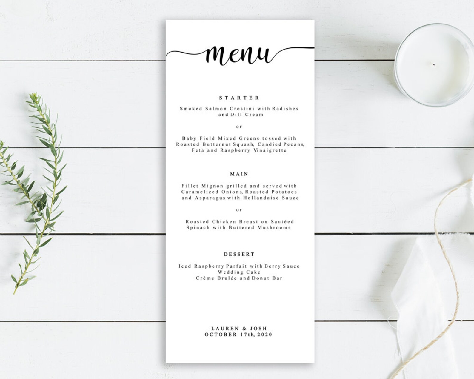 Printable Wedding Menu Card Template Editable Wedding Menu - Etsy