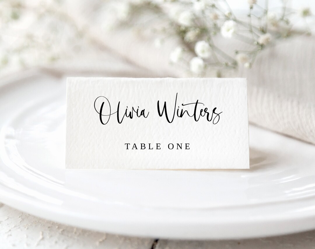 Printable Place Cards Template, Modern Calligraphy, Table Numbers ...