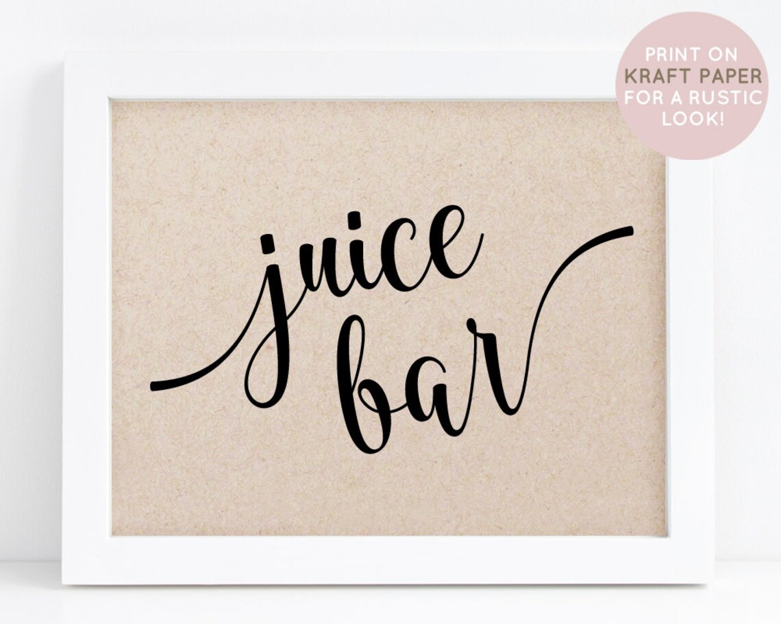Juice Bar Sign, Juice Bar, Wedding Signage Drinks Sign, Bar Sign ...