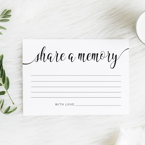 Share A Memory Card, Share A Memory Printable, Funeral Memory Cards ...