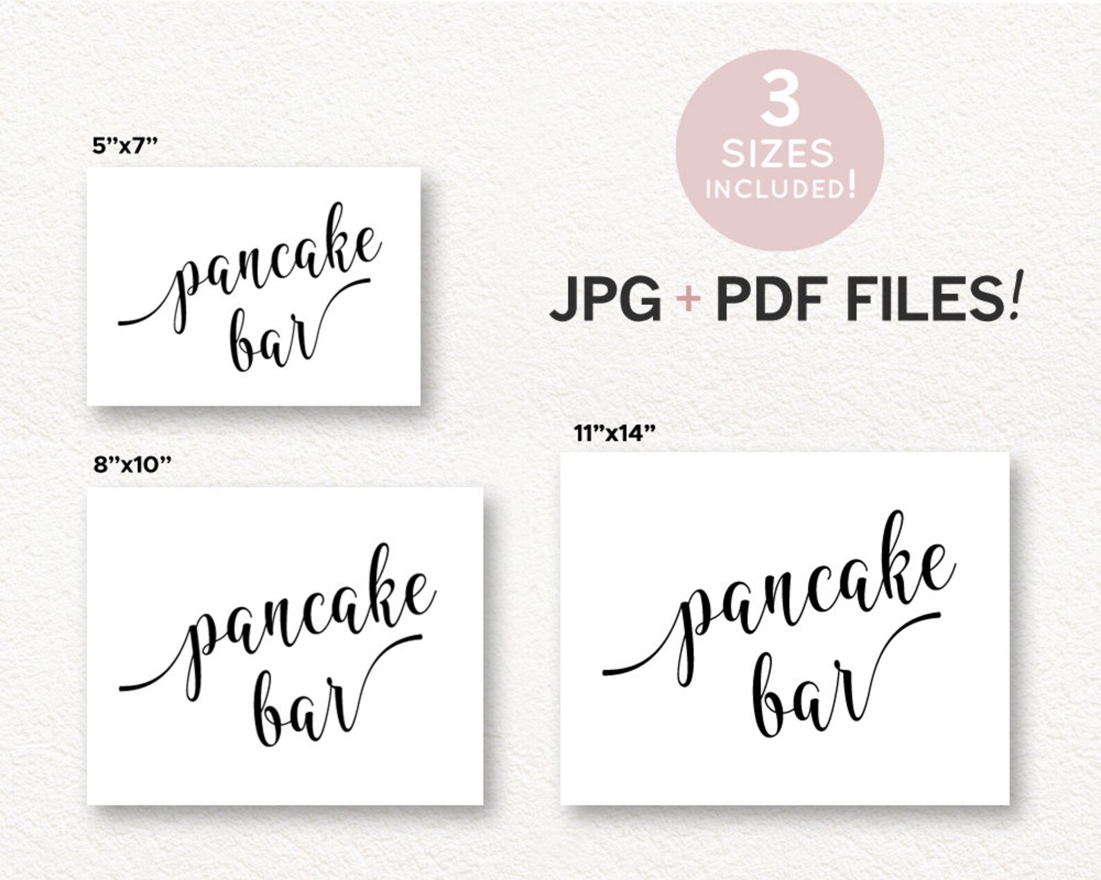 Pancake Bar Sign Brunch Printable Pancake and Pajama Party - Etsy
