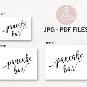 Pancake Bar Sign, Brunch Printable, Pancake and Pajama Party, Brunch ...
