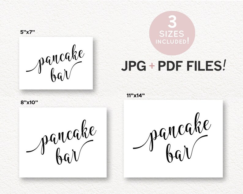 Pancake Bar Sign Brunch Printable Pancake and Pajama Party - Etsy