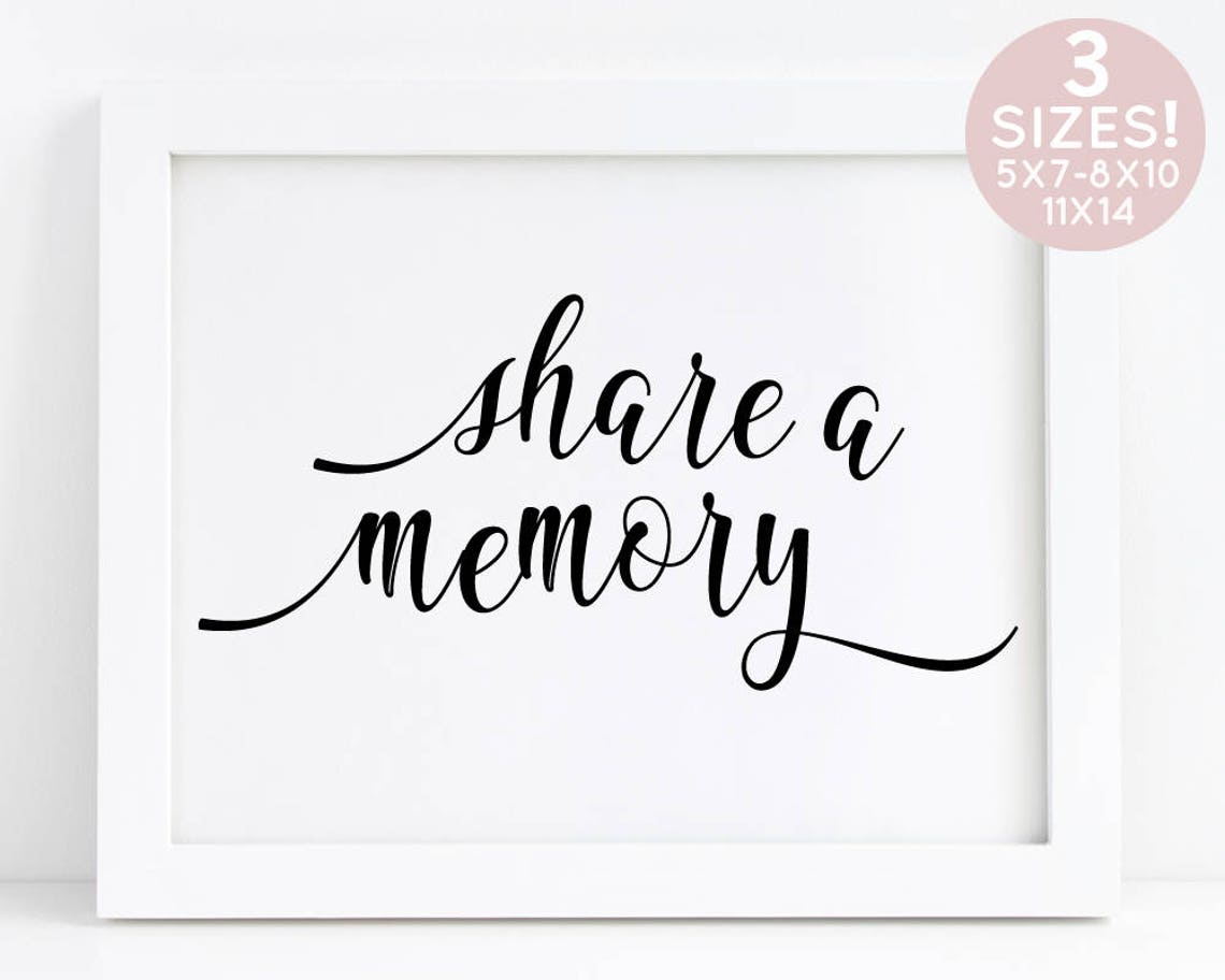 Share A Memory Printable Memory Table Sign Memorial Sign | Etsy