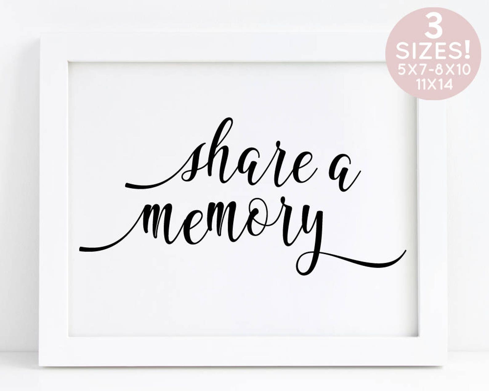 Share A Memory Printable Memory Table Sign Memorial Sign | Etsy