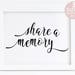 Share A Memory Printable, Memory Table Sign, Memorial Sign Printable ...