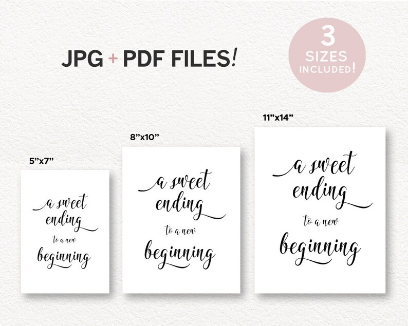 A Sweet Ending To A New Beginning Wedding Favor Sign | Etsy