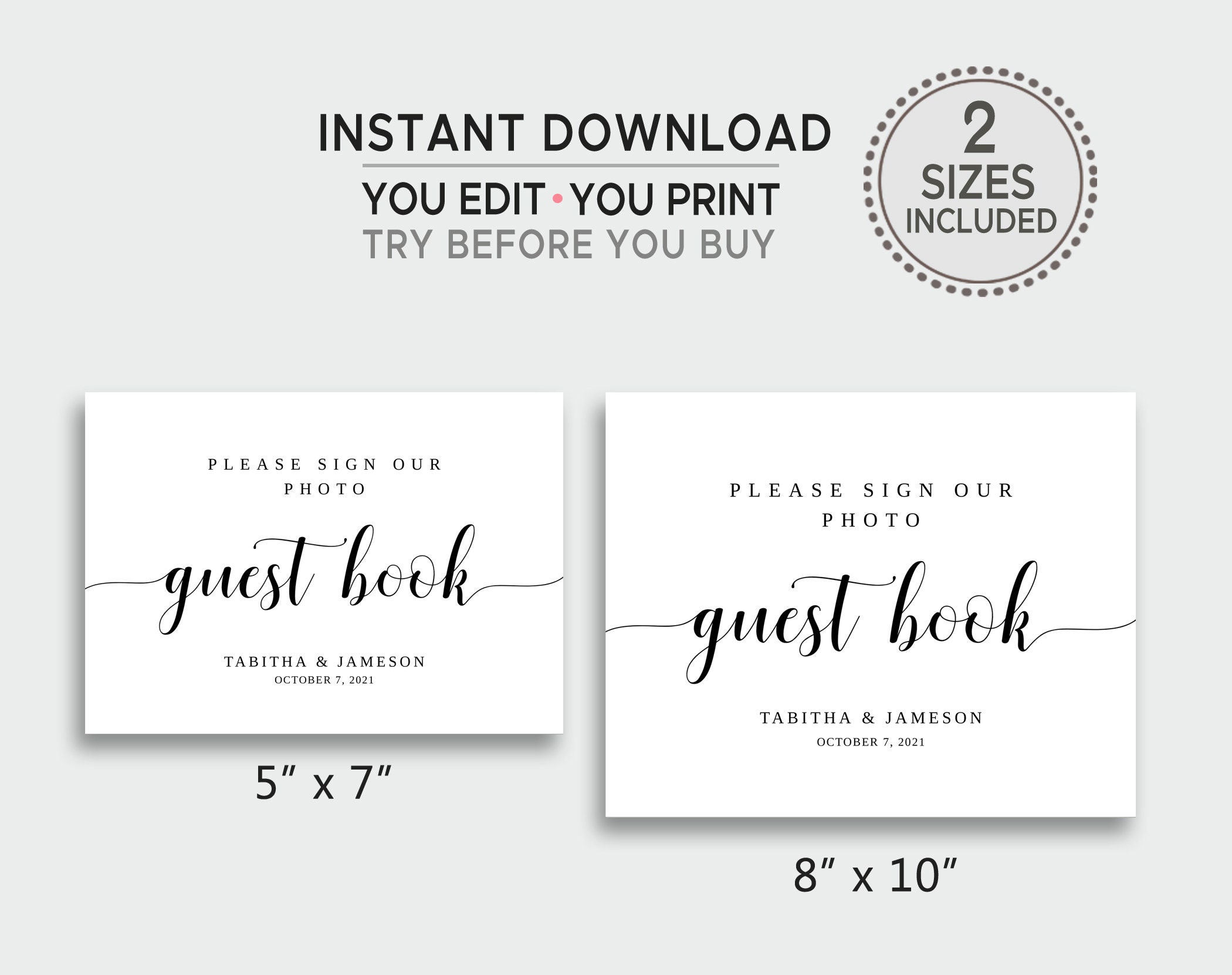 Photo Guest Book Sign TRY FREE DEMO Photo Guestbook | Etsy