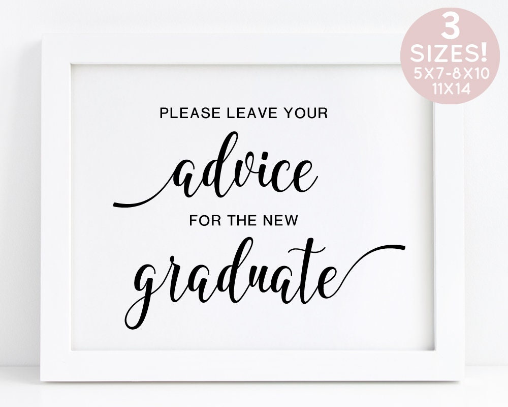 Advice For Graduate Sign High School College Graduation | Etsy