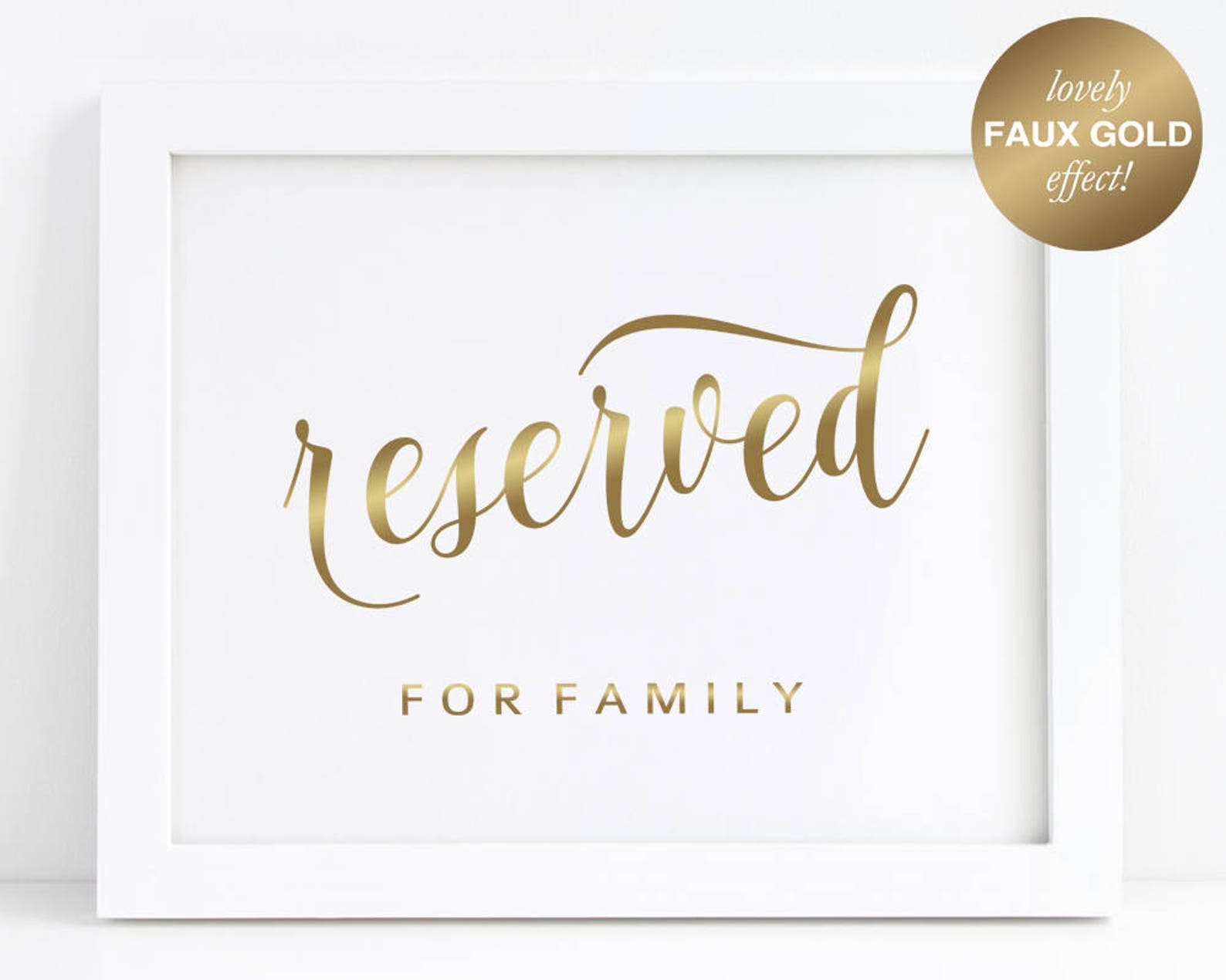 Wedding Reserved Sign Reserved Table Sign Gold Reserved | Etsy