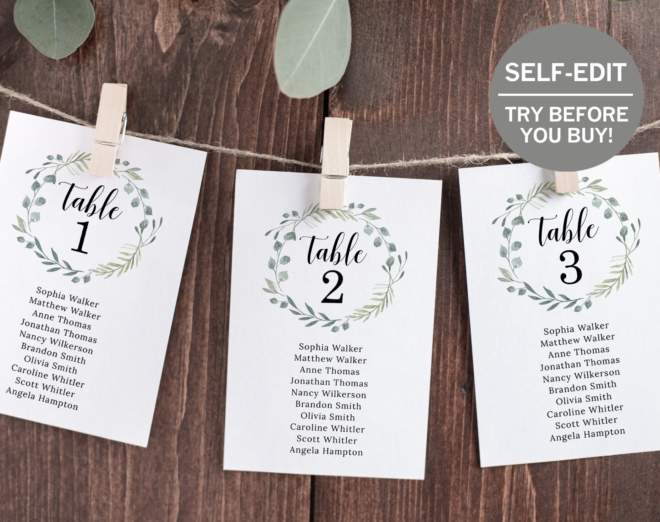 Table Seating Chart 4x5 - Etsy