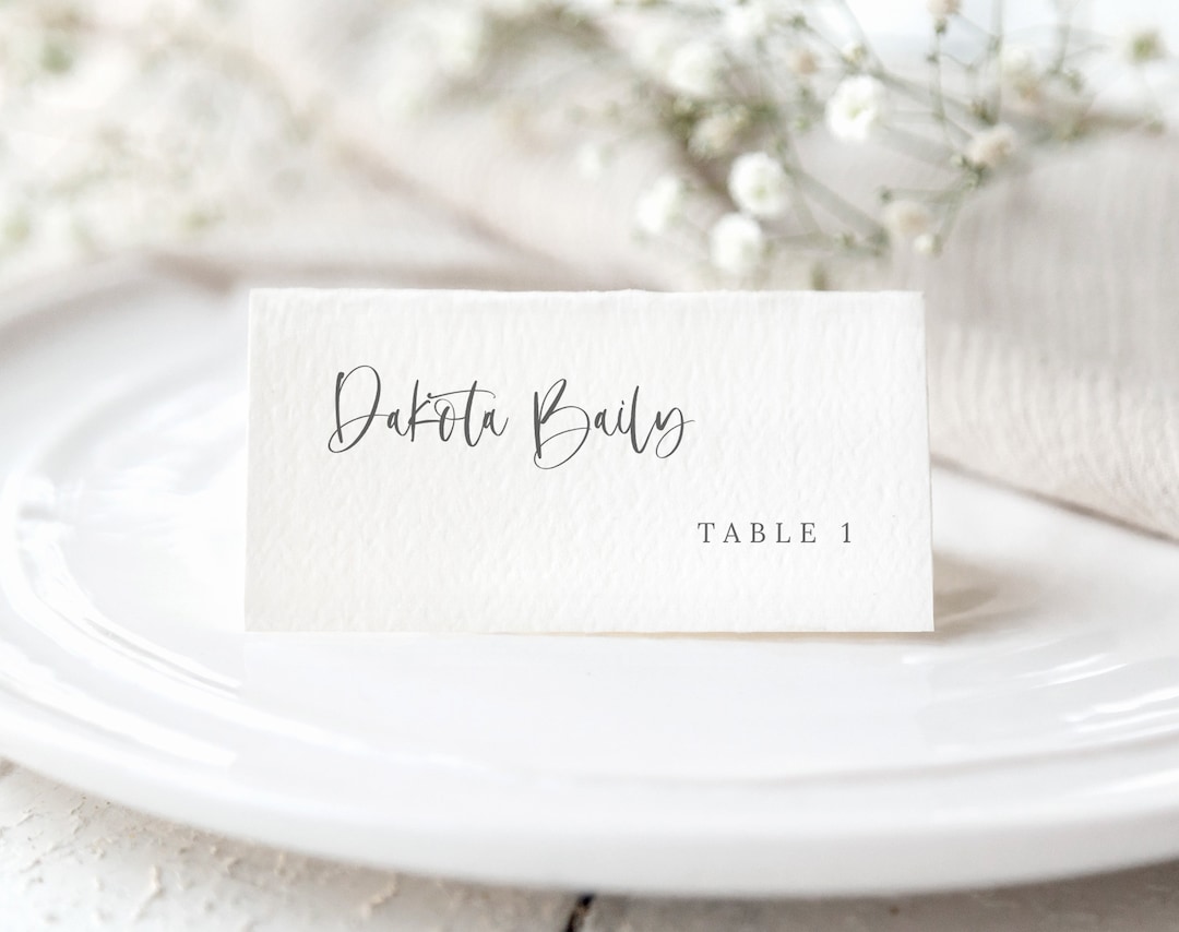 Minimalist Place Cards Template, Printable and Editable Placecards ...