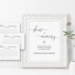 Share a Memory Card, Celebration of Life Template, Editable Funeral ...