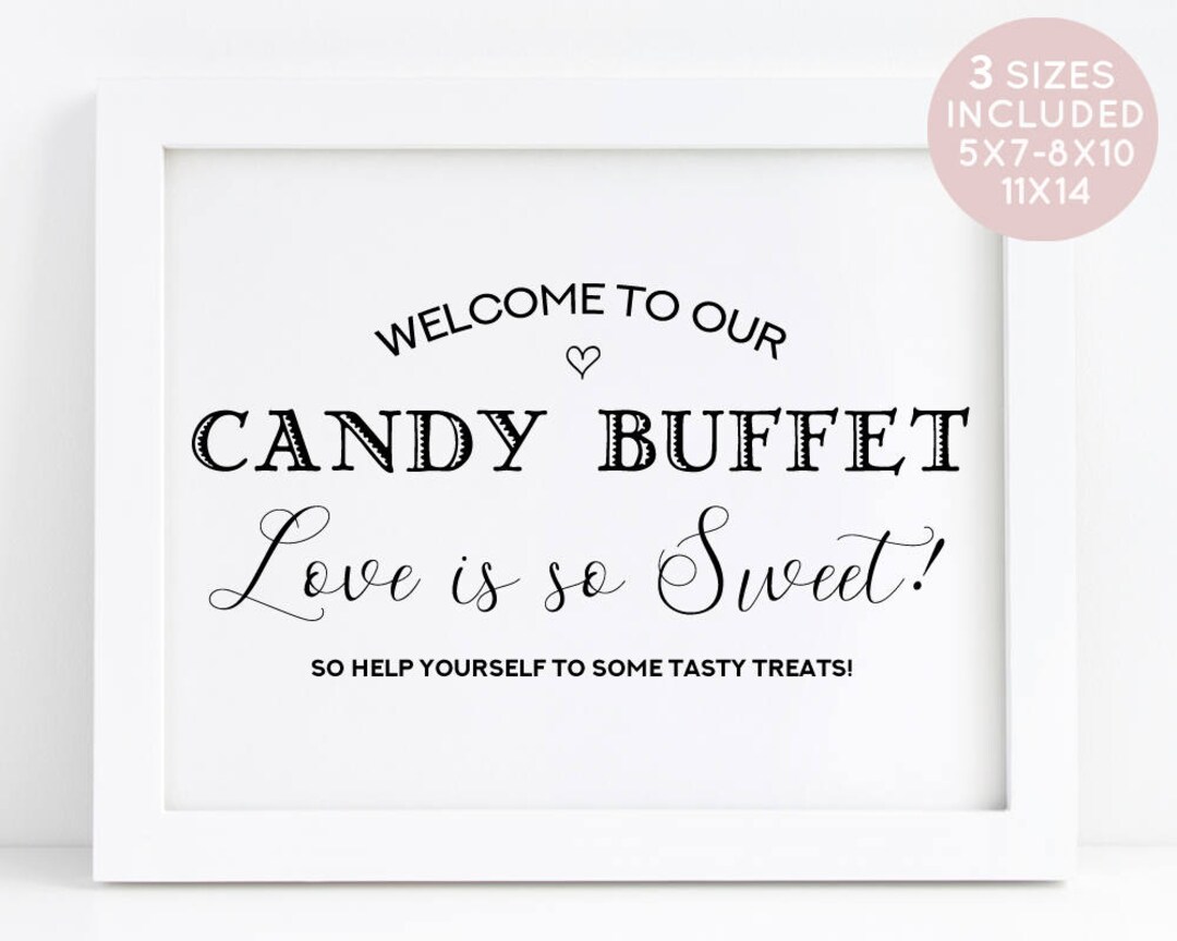 Printable Candy Buffet, Candy Buffet Sign Printable, Sign Candy Buffet ...