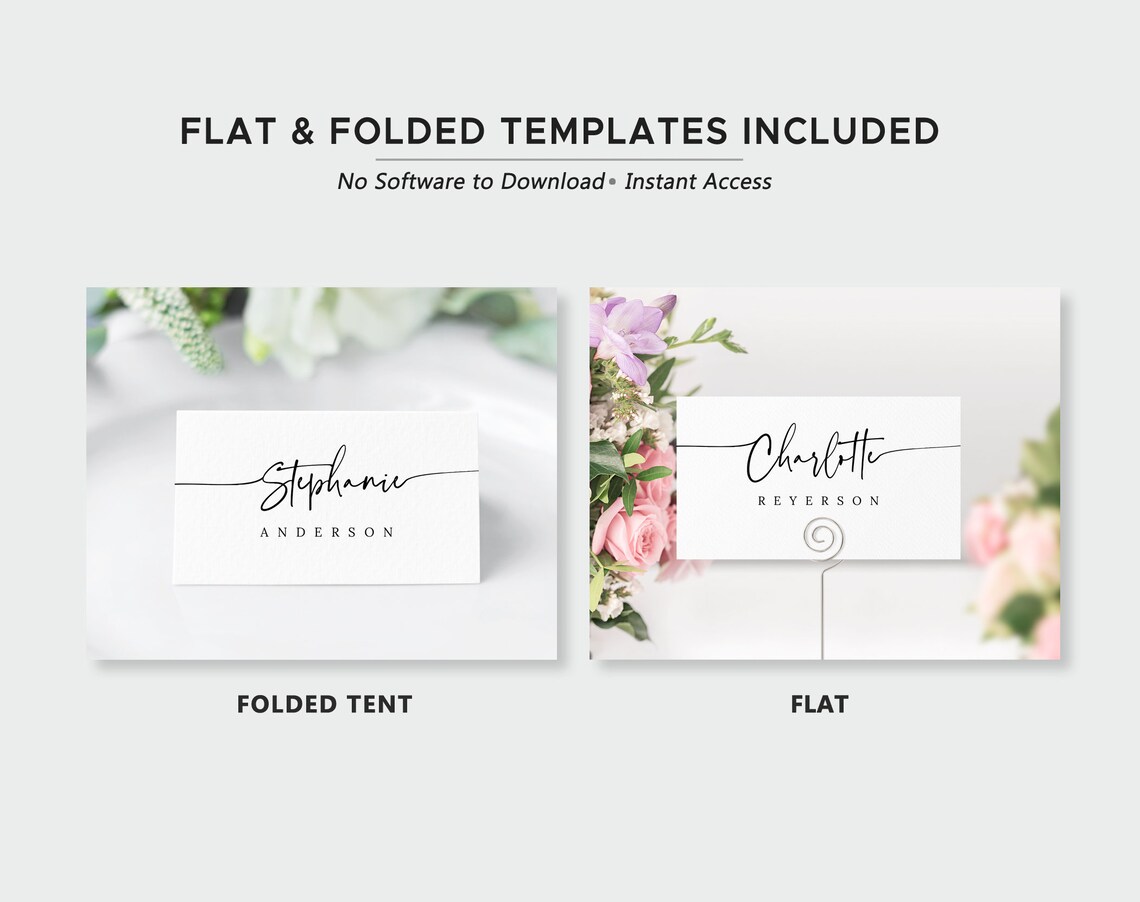 Wedding Place Card Template Editable Name Cards INSTANT | Etsy