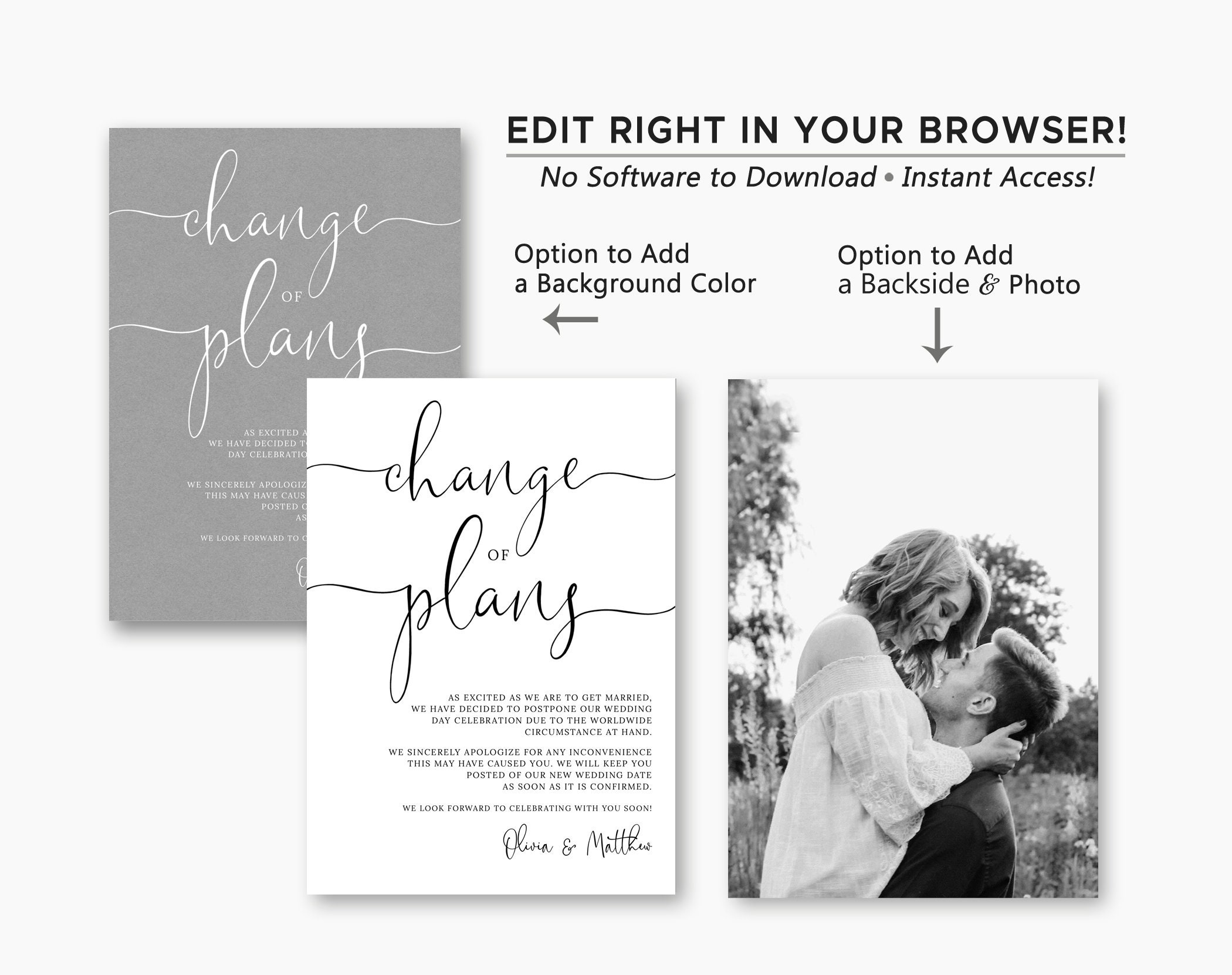 Change of Plans Wedding Invitation Template TRY BEFORE You | Etsy