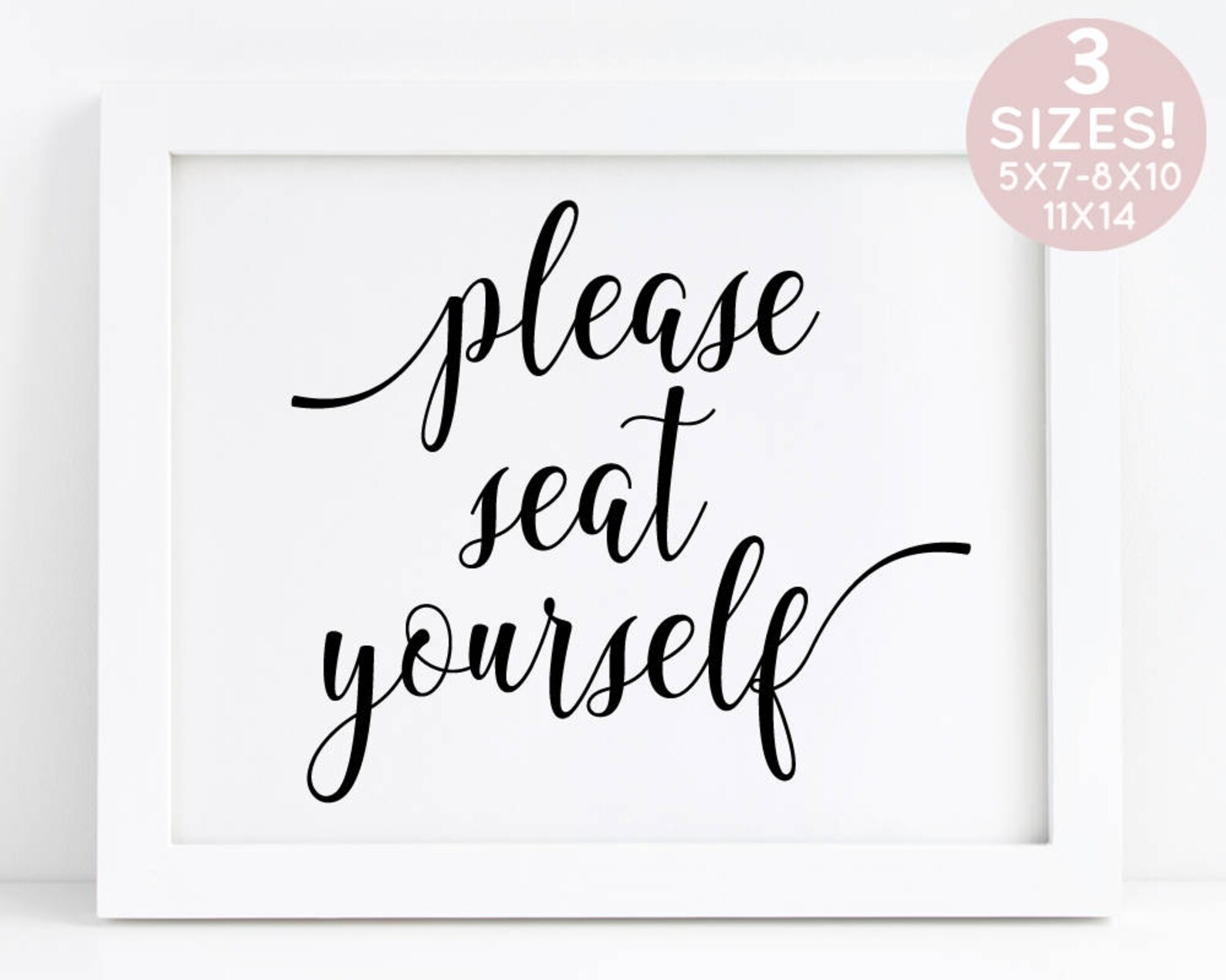 Please Seat Yourself Sign Wedding Seating Printable No - Etsy