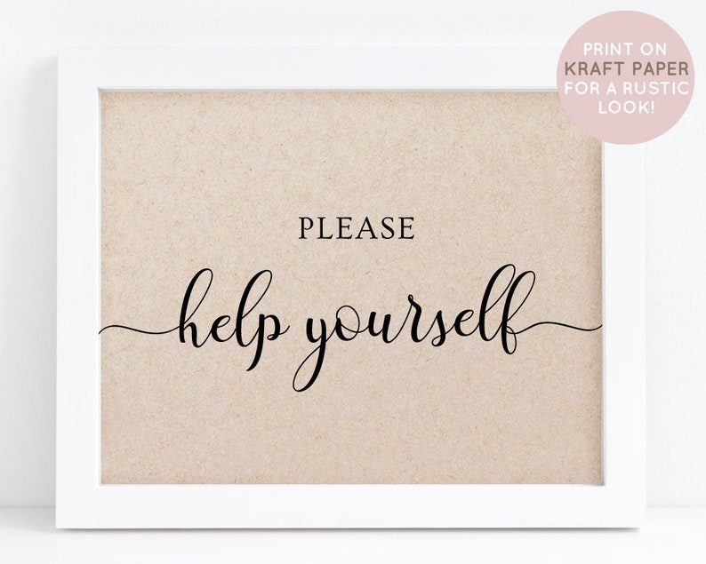Please Help Yourself Wedding Sign Help Yourself Sign Restroom - Etsy Canada