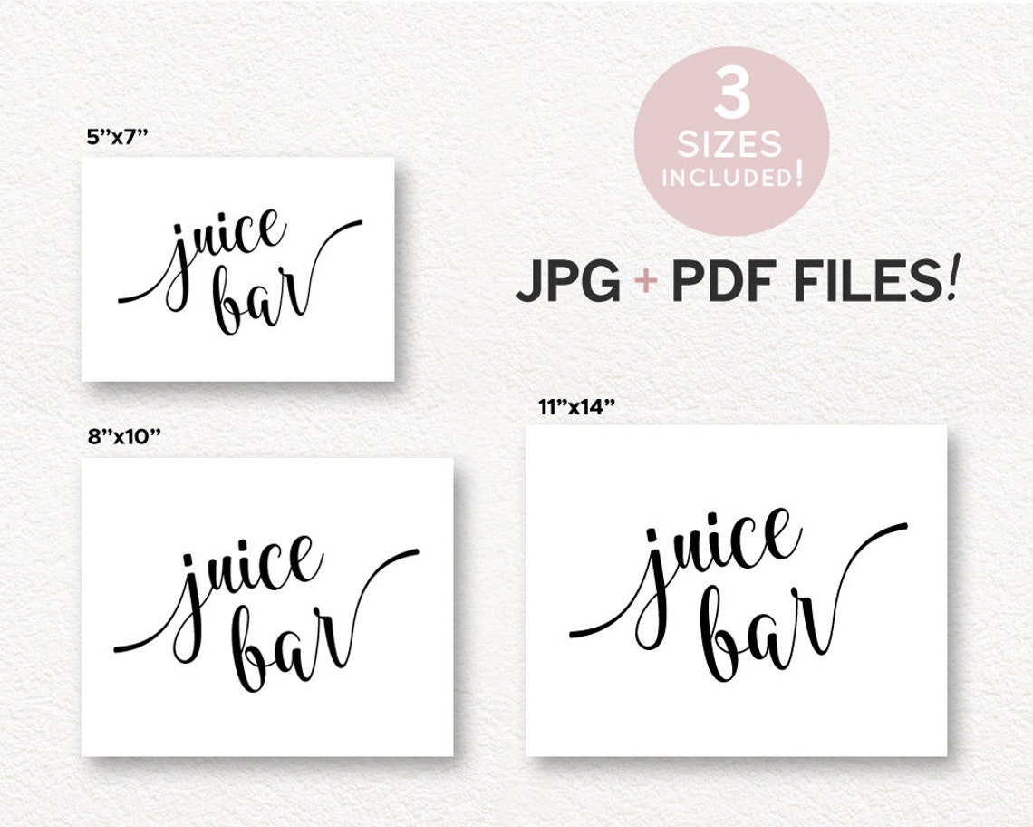 Juice Bar Sign, Juice Bar, Wedding Signage Drinks Sign, Bar Sign ...