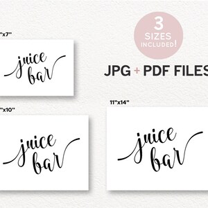Juice Bar Sign, Juice Bar, Wedding Signage Drinks Sign, Bar Sign ...