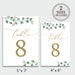 Gold Table Number Template TRY BEFORE You BUY Greenery - Etsy